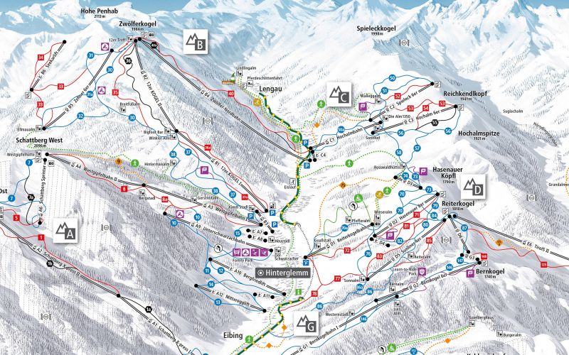 Pistekaart Saalbach